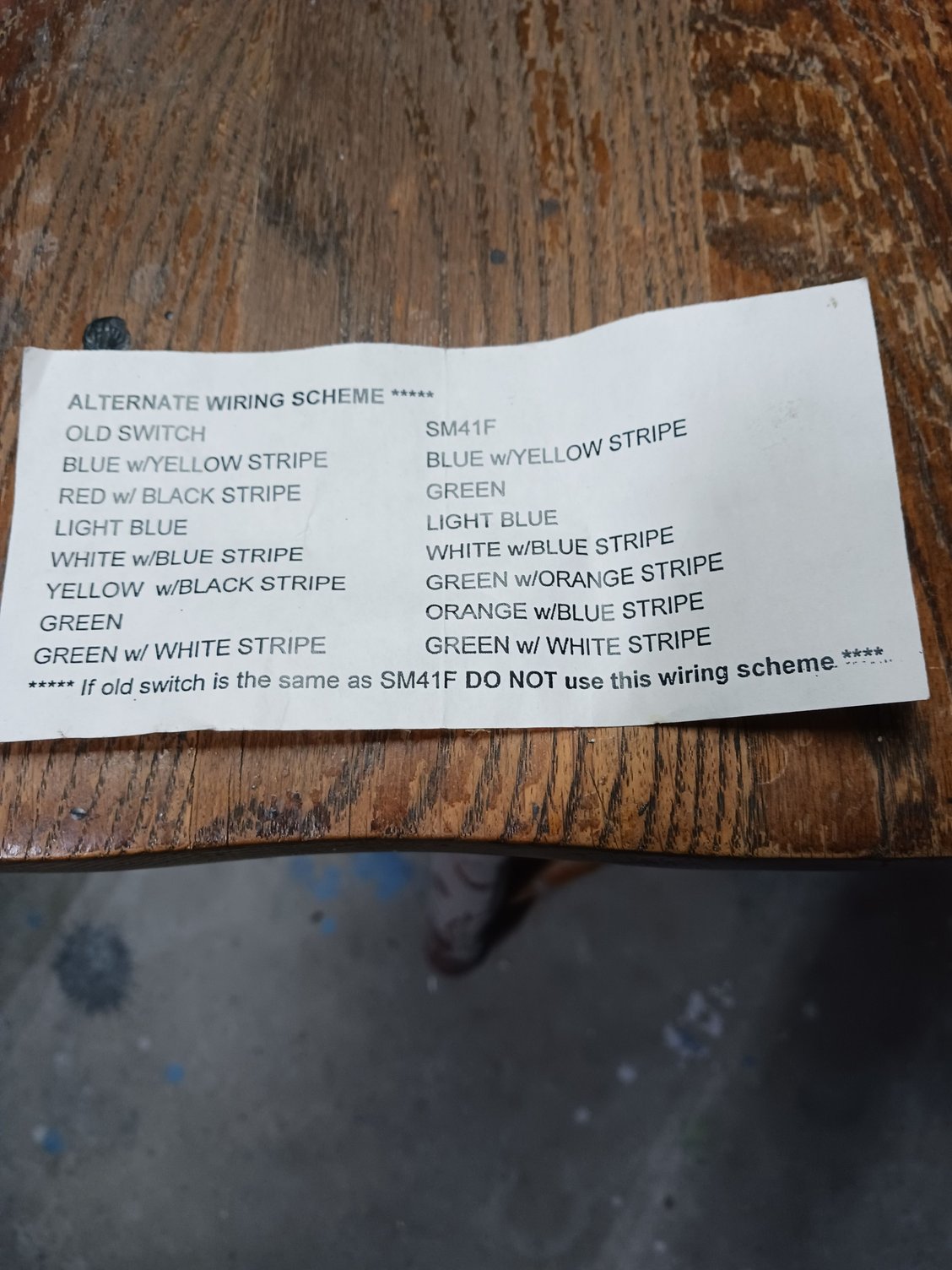 Anyone have a turn signal switch WIRE color code comparing O.E. vs ...