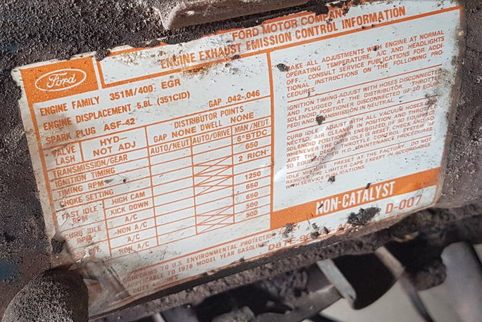 Timing on 351M/400 & Emissions labels - Ford Truck Enthusiasts Forums