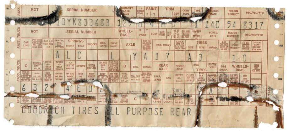 Build sheet de-code - Ford Truck Enthusiasts Forums