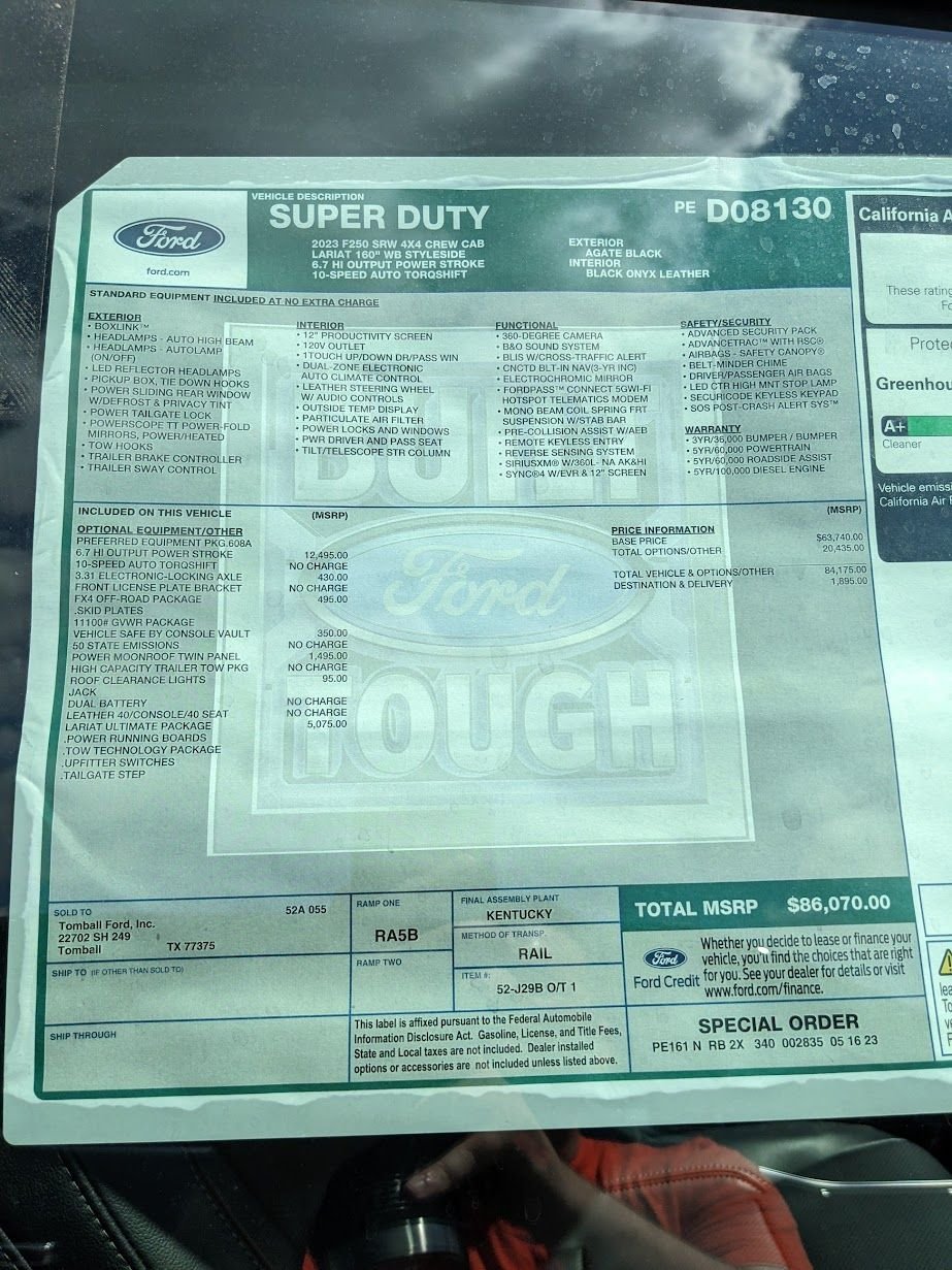 Anyone know the payload rating on 2023 F250 with Payload Package ...