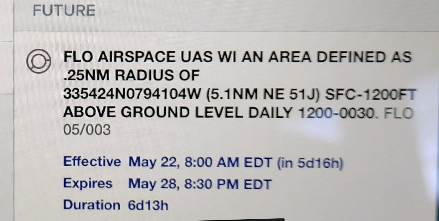 FAA Altitude waiver NOTAM - RCU Forums