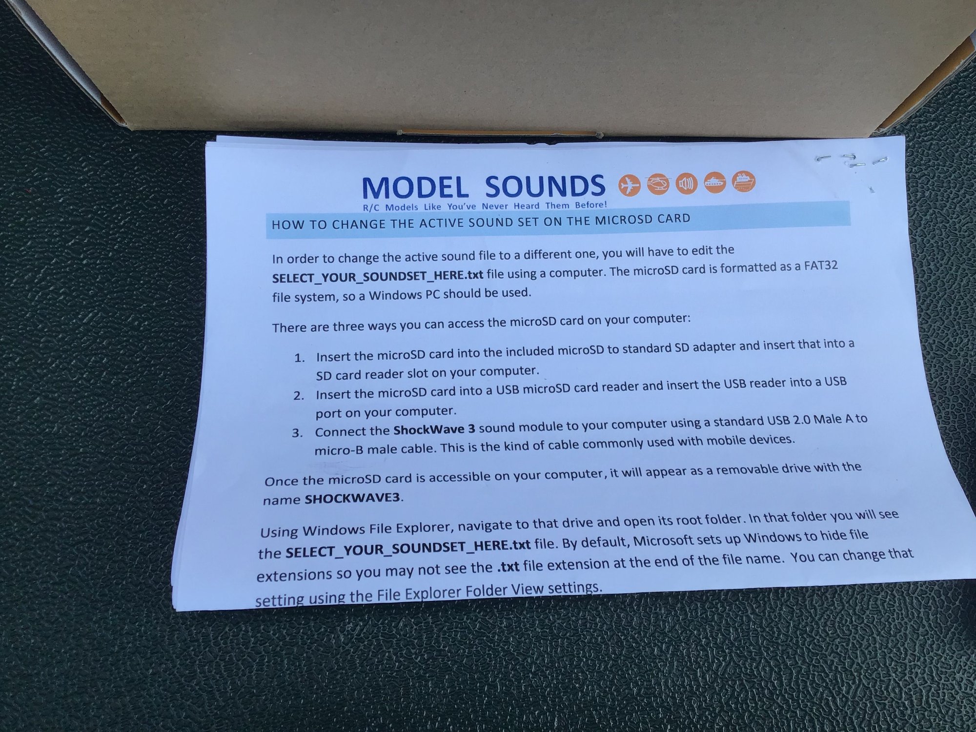Model Sounds Shockwave 3 - RCU Forums