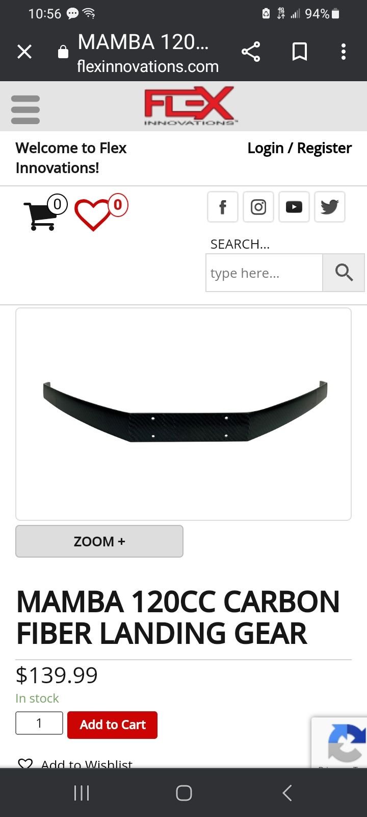 Mamba 120 New Carbon Fiber Landing Gear $100.00 - RCU Forums